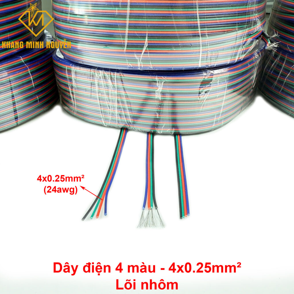 Dây điện 4 màu, 4pin chuyên dùng cho mạch đèn led