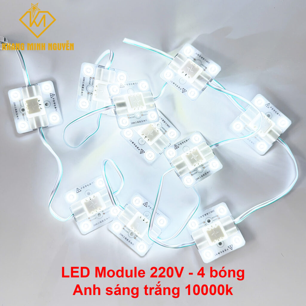 LED module 220V 4 bóng siêu sáng sử dụng nguồn 220V trực tiếp